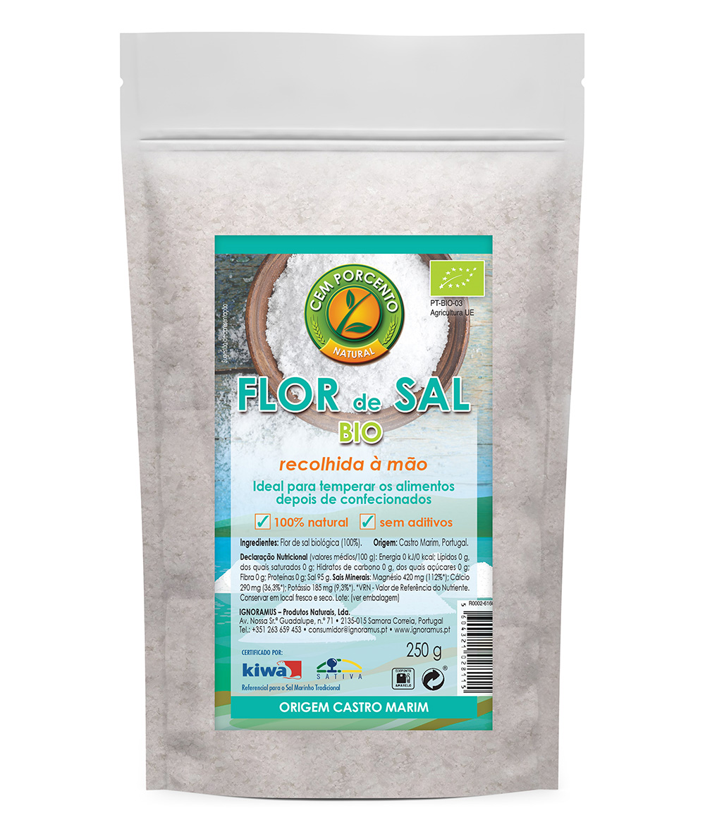 FLOR DE SAL DE CASTRO MARIM 250G - CEM PORCENTO